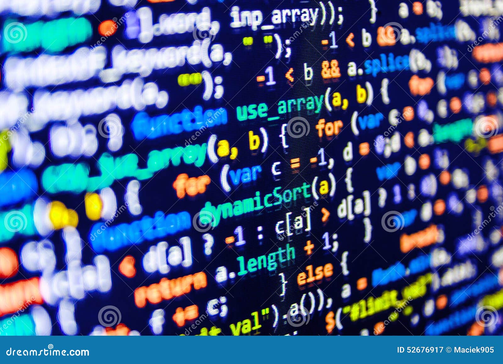 Codificando a Tela De Programação Do Código Fonte Imagem de Stock ...