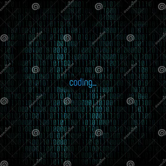Coding Abstract Background. Matrix with Binary Code for Your Bus Stock Image - Image of ...