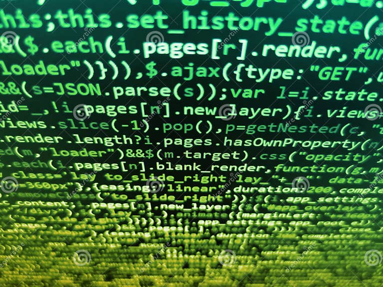 Coding Application by Programmer Developer. Close Up of Random Computer ...