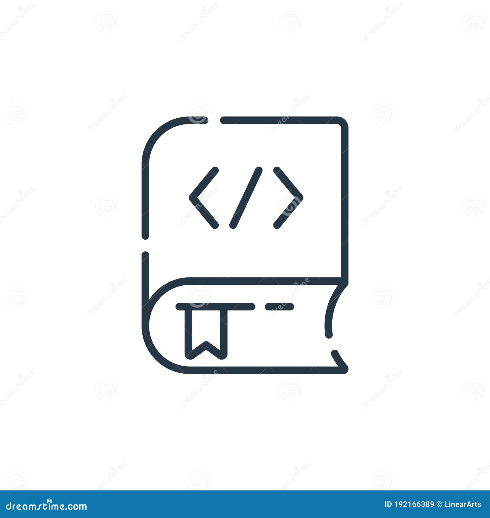 Coding Book Icon Vector from Programming Concept. Thin Line Illustration of Coding Book Editable ...
