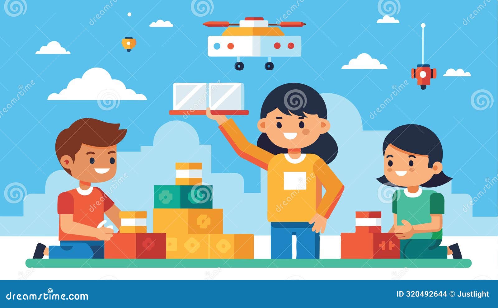 In a Coding Camp Children Use Blocks To Program Drones To Fly through ...