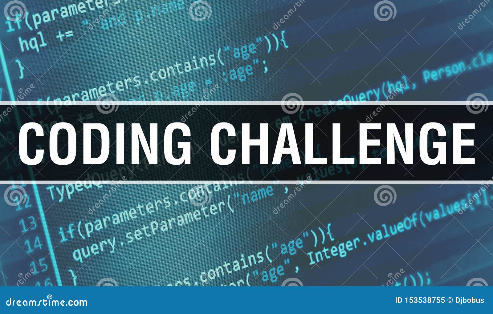 CODING CHALLENGE Text Written on Programming Code Abstract Technology ...