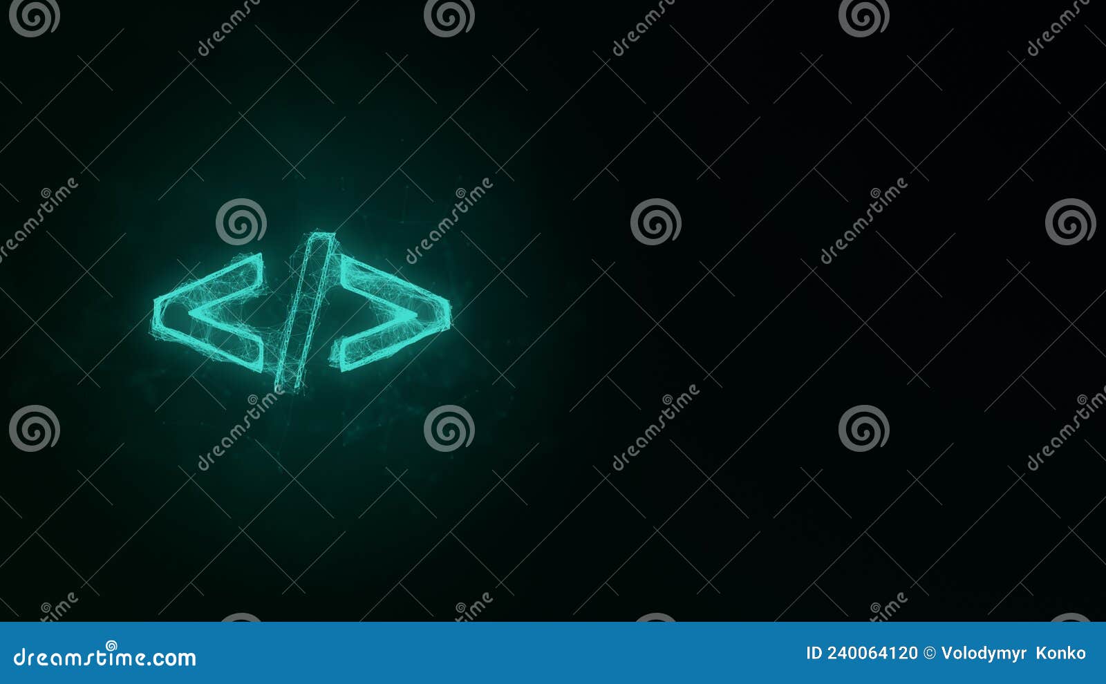 Coding Code Html Programming Language Icon With Plexus Effect Connected Lines With Dots