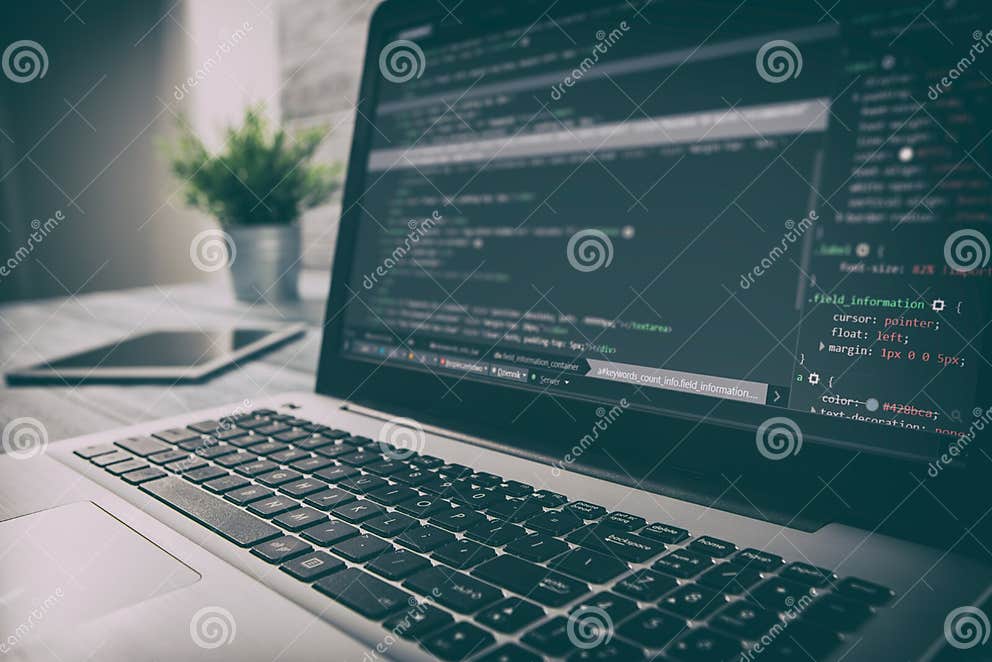 Coding Code Program Compute Coder Develop Developer Development Stock Image - Image of notebook ...