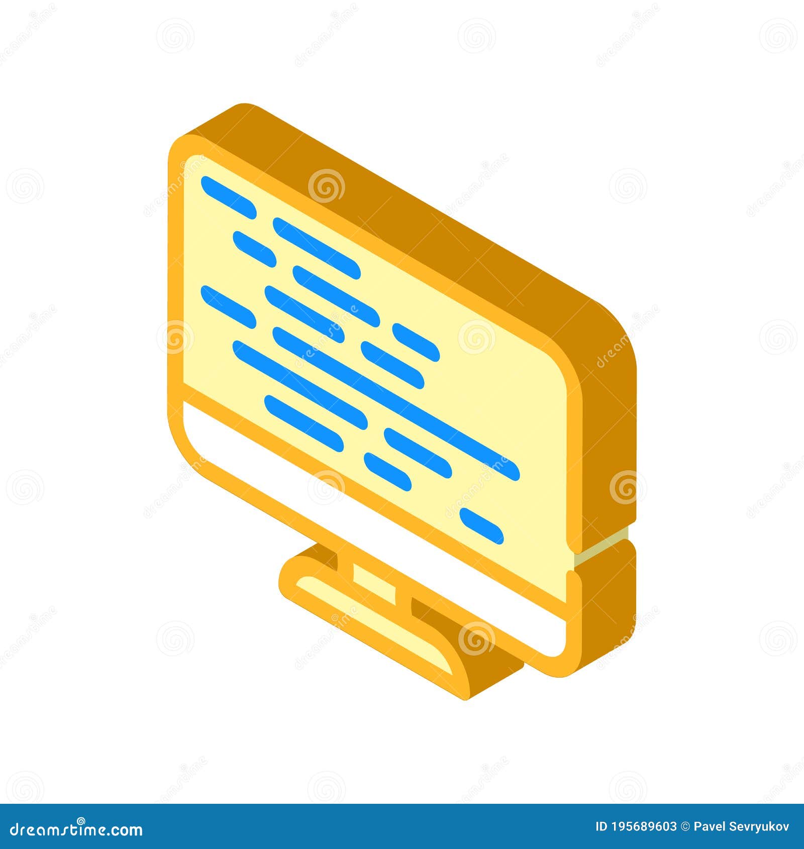 Coding on Computer Screen Isometric Icon Vector Illustration Stock ...