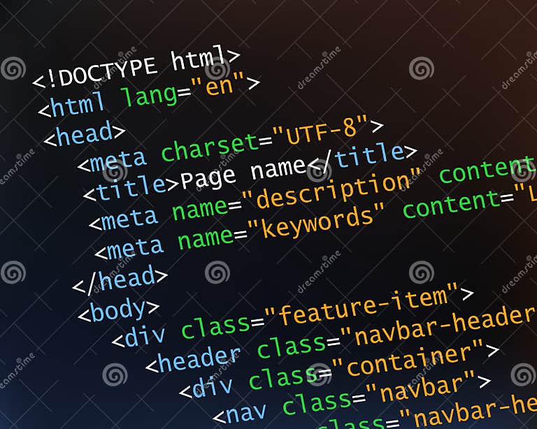 Coding Concept with Html Code Stock Photo - Image of online ...