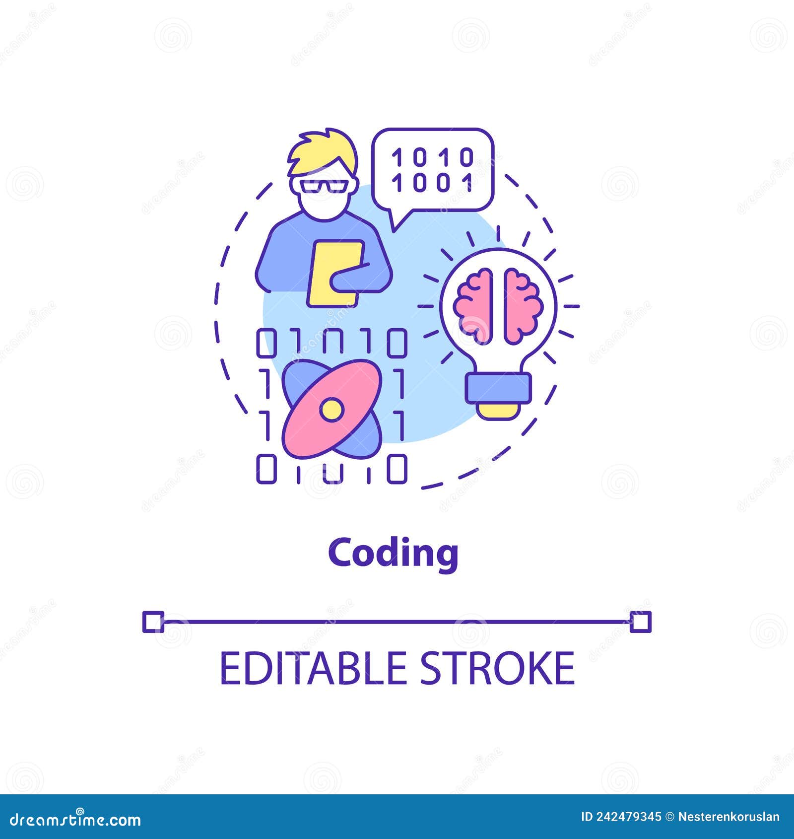 Coding concept icon stock vector. Illustration of abstract - 242479345
