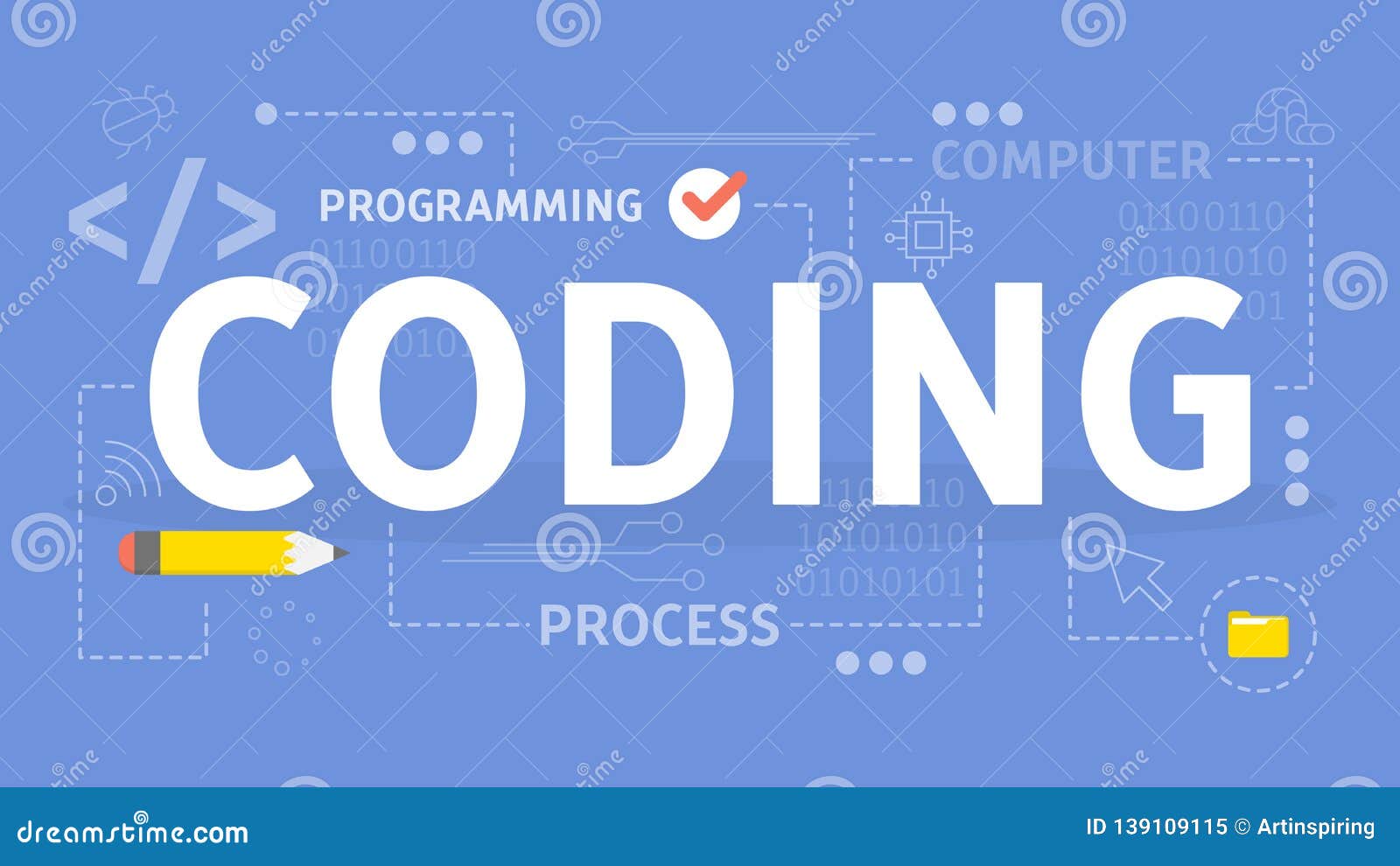 Coding Concept. Idea of Programming and Computer Stock Vector ...