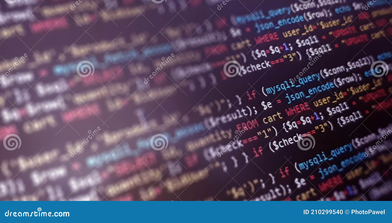 Coding Concept. Software Development Monitor. Technology Display. Application Source Code ...