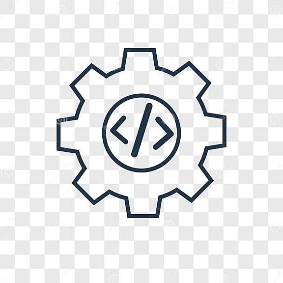 Coding Concept Vector Linear Icon Isolated on Transparent Background ...