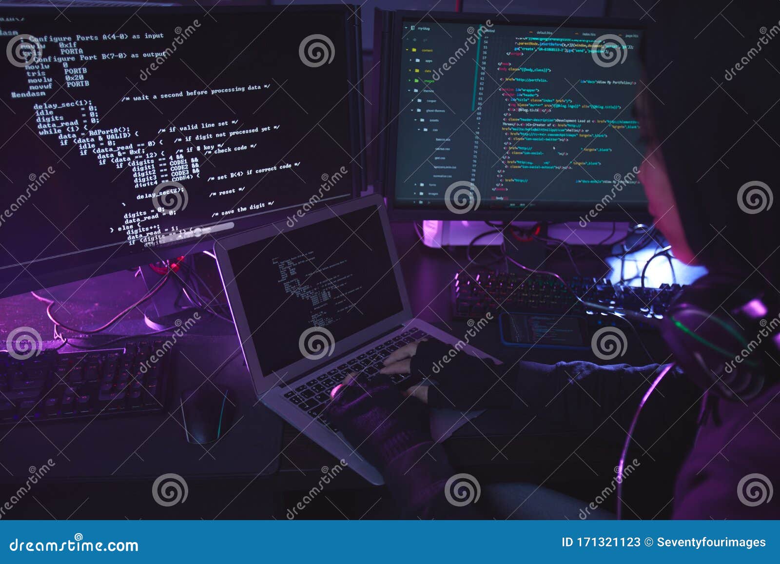 Coding in Dark stock image. Image of credit, cyber, adult - 171321123