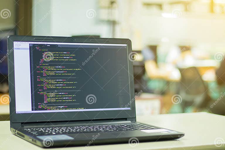 Coding Of Developer Stock Image Image Of Network Concept 129896337