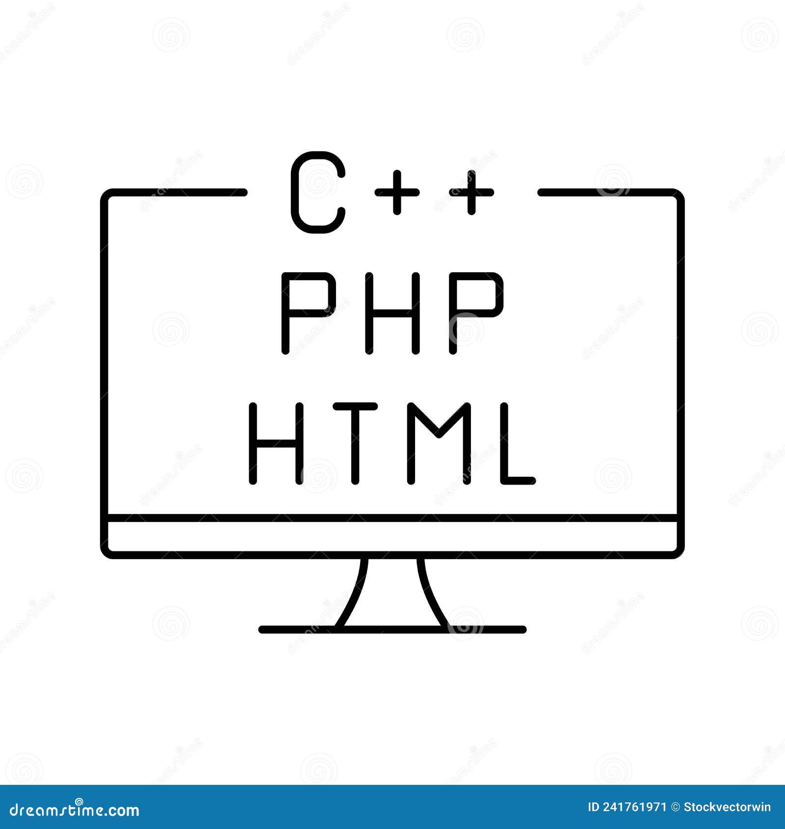 Coding on Different Program Languages Line Icon Vector Illustration ... Coding on Different Program Languages Line Icon Vector Illustration ...