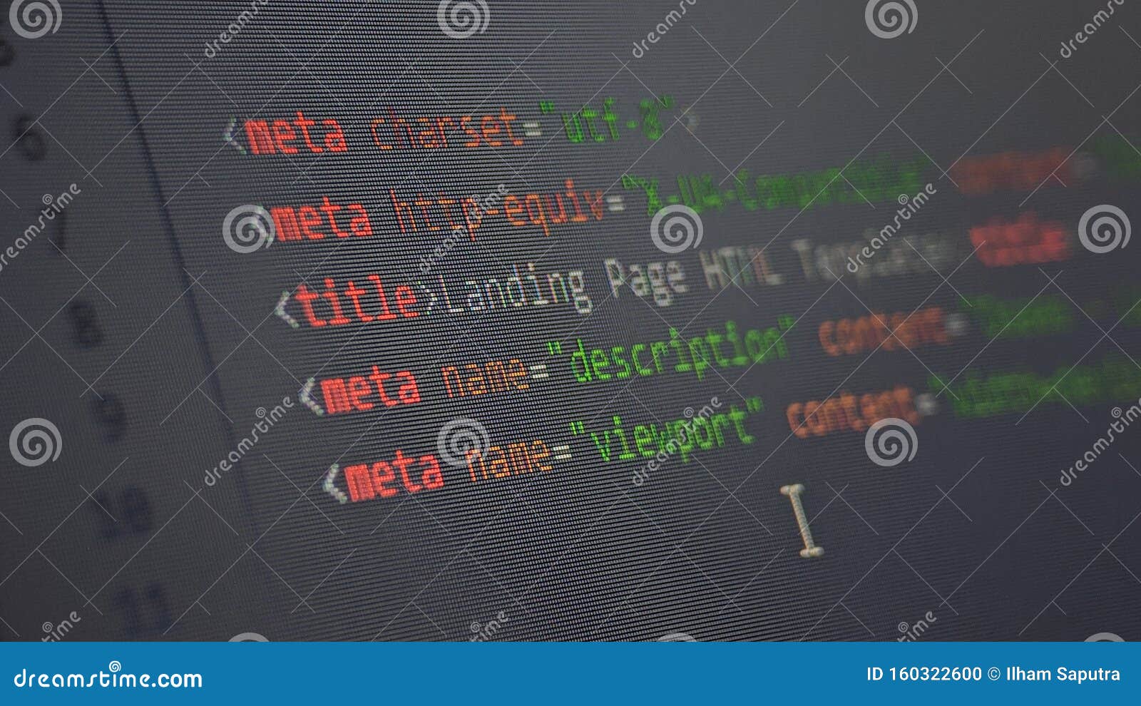 Coding Display Close Up. Use for Tech Background Stock Photo - Image of ...