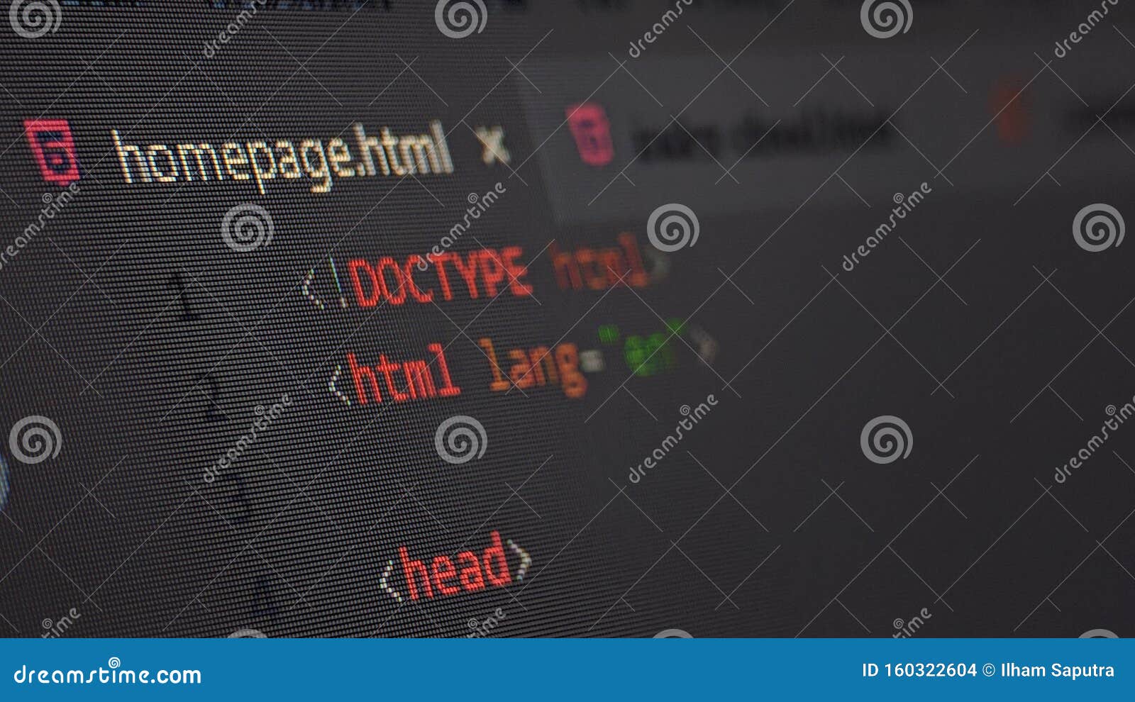 Coding Display Close Up. Use for Tech Background Stock Photo - Image of ...