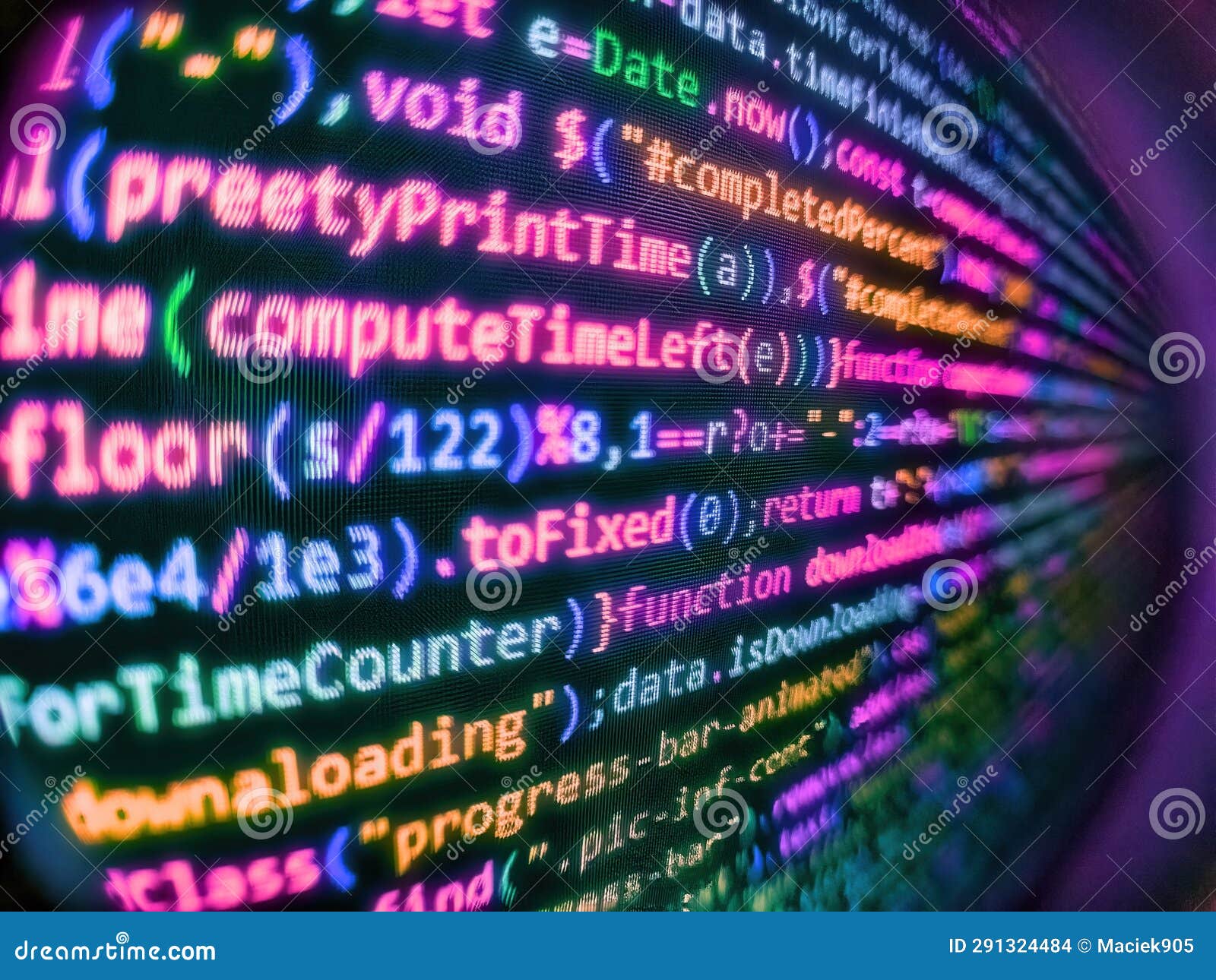 Coding Hacker Concept Vignette Light And Dark Shadow Dramatic Effect Programming Code Stock