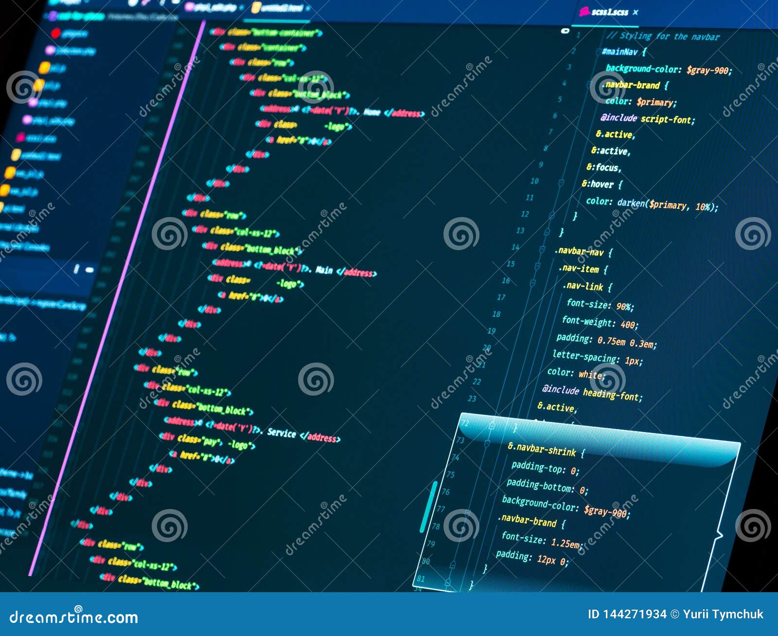 Coding HTML and Css in the Editor, Close Up. Web or Application ... Coding HTML and Css in the Editor, Close Up. Web or Application ...