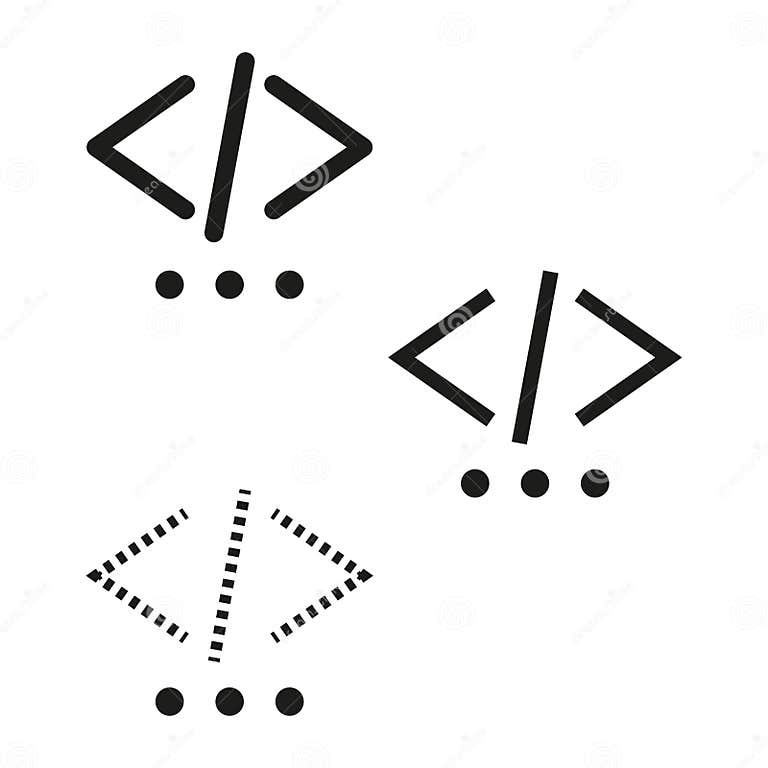 Coding Icon Set. Programming Symbols Vector. Developer Code ...