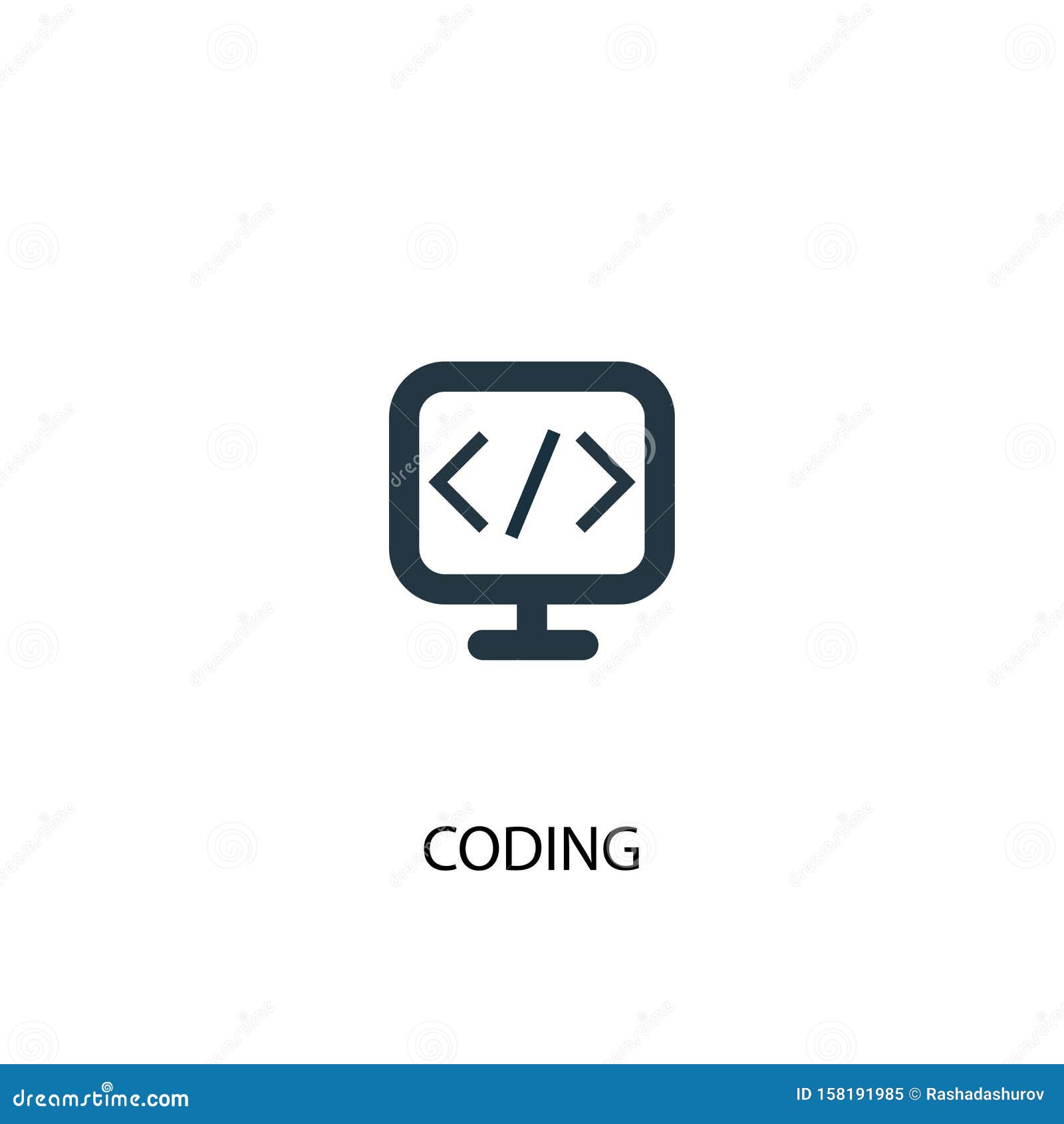 Coding Icon. Simple Element Illustration Stock Vector - Illustration of ...