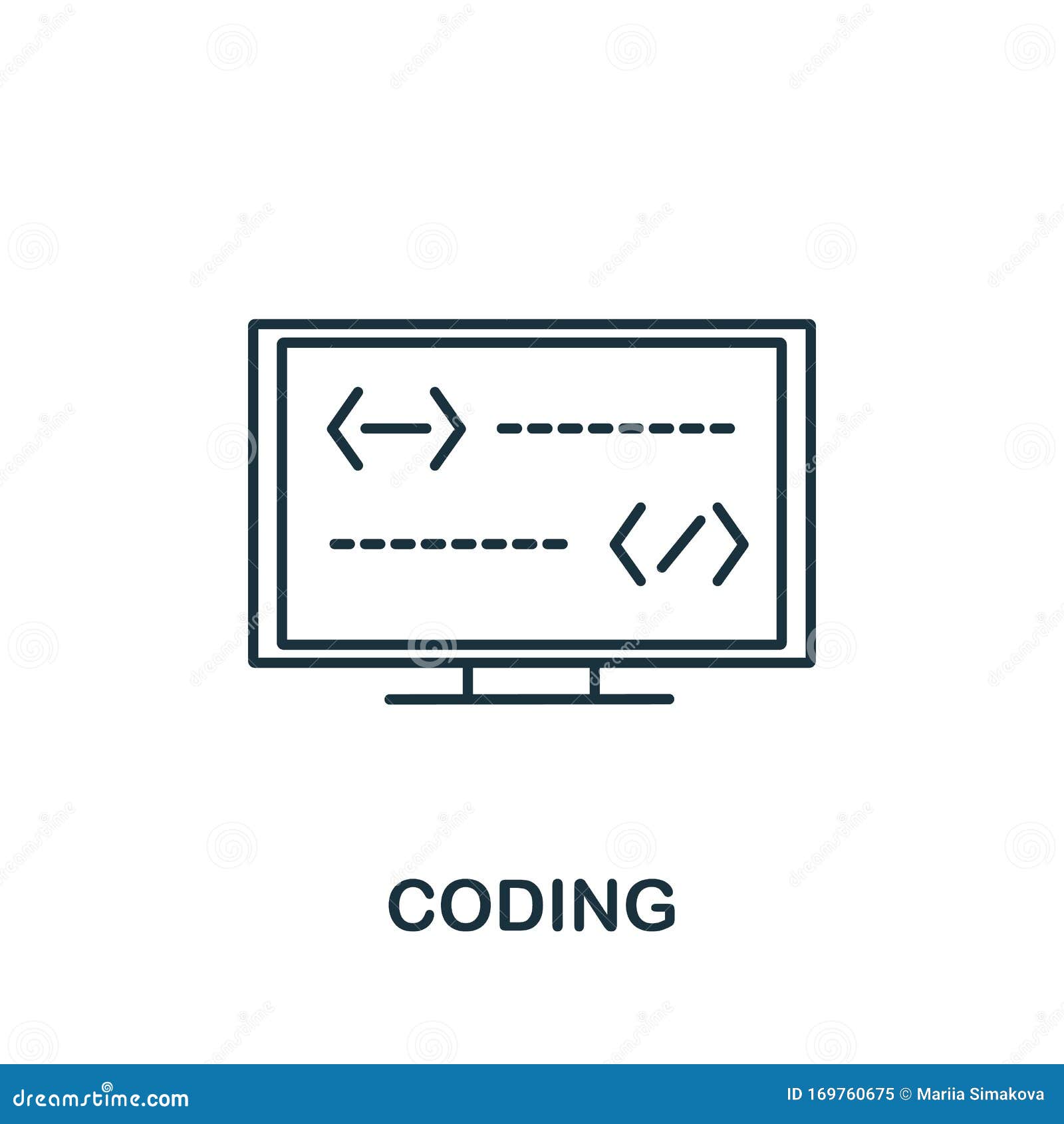 Coding Icon. Simple Line Element Coding Symbol for Templates, Web ...
