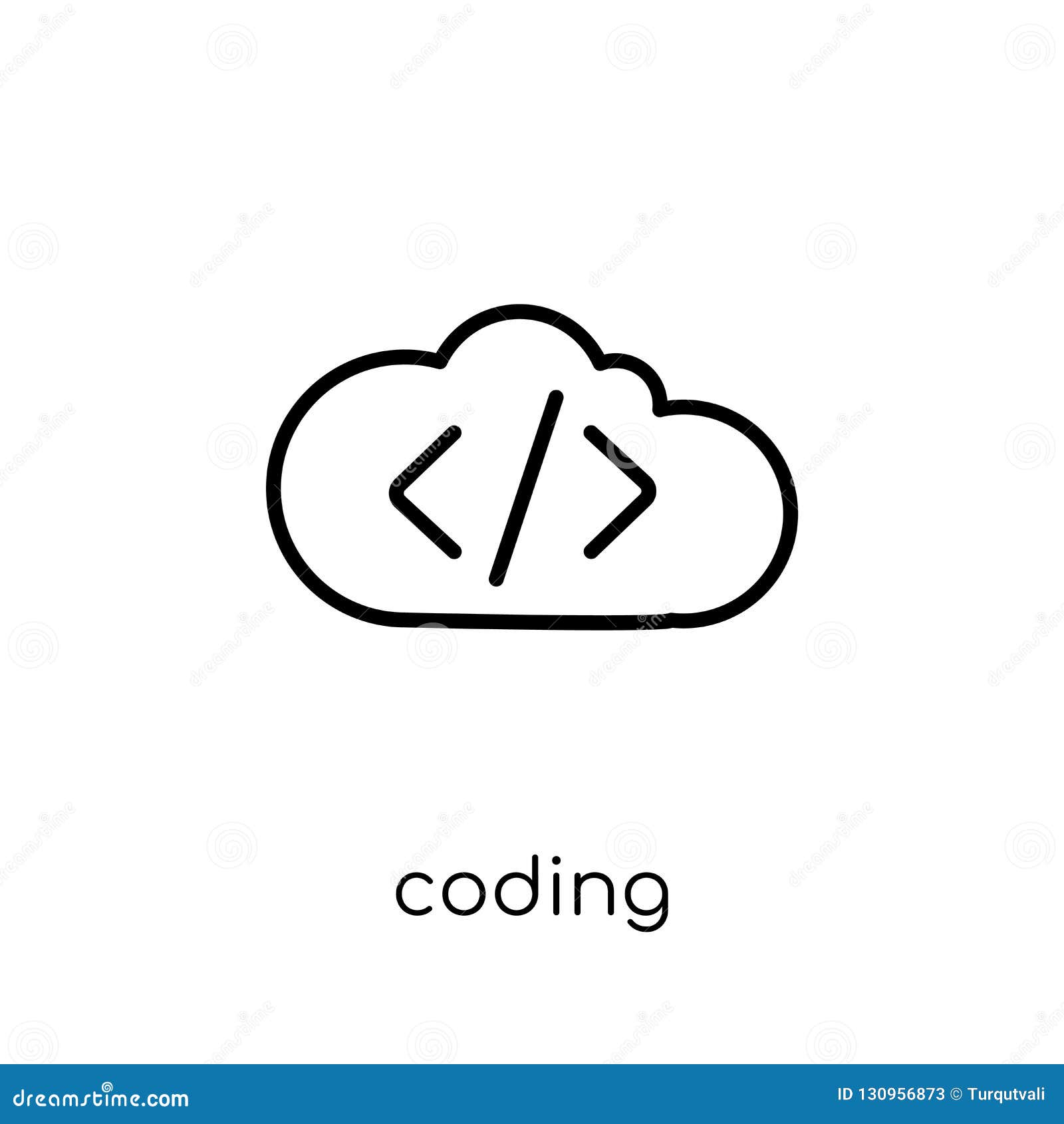Line Programming Language Syntax Icon Isolated On White Background Syntax Programming File