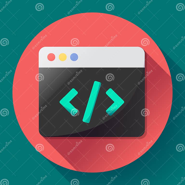 Coding Icon Vector Flat Program App Stock Vector - Illustration of ...