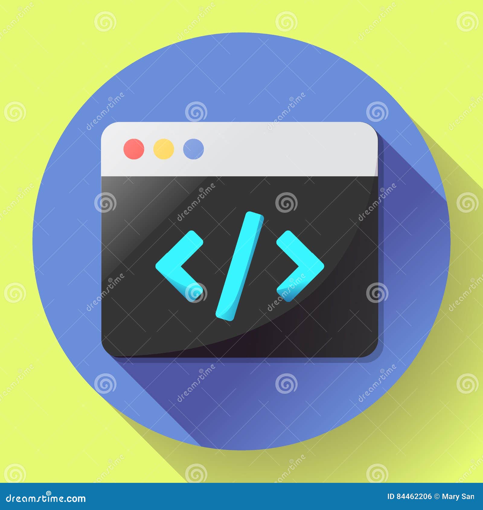 Coding Icon Vector Flat Program App Stock Vector - Illustration of ...