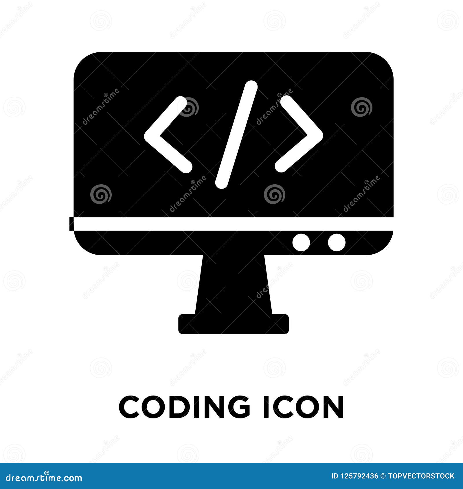 Coding Icon Vector Isolated On White Background, Logo Concept Of Stock ...