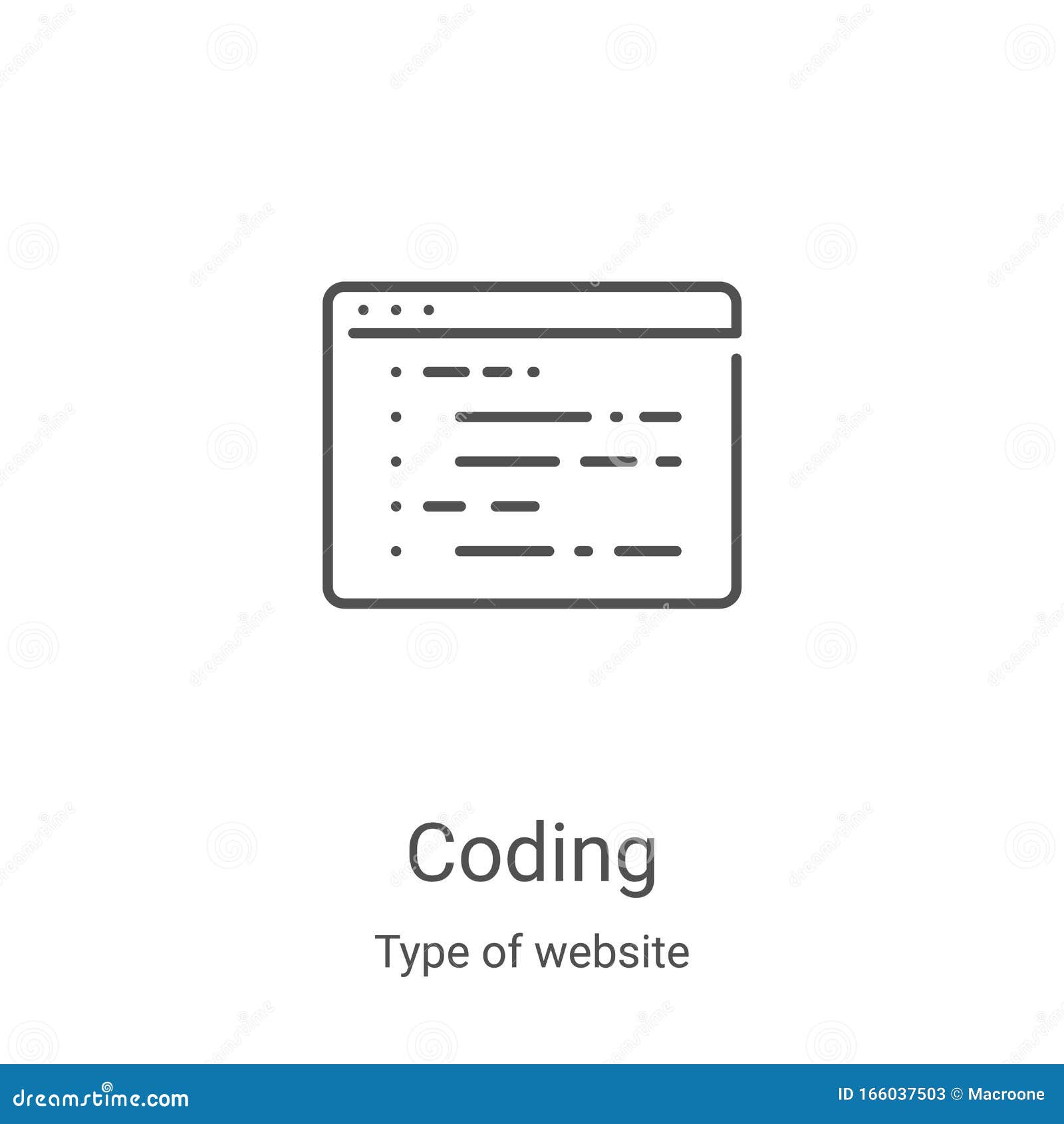 Coding Icon Vector From Type Of Website Collection Thin Line Coding Outline Icon Vector