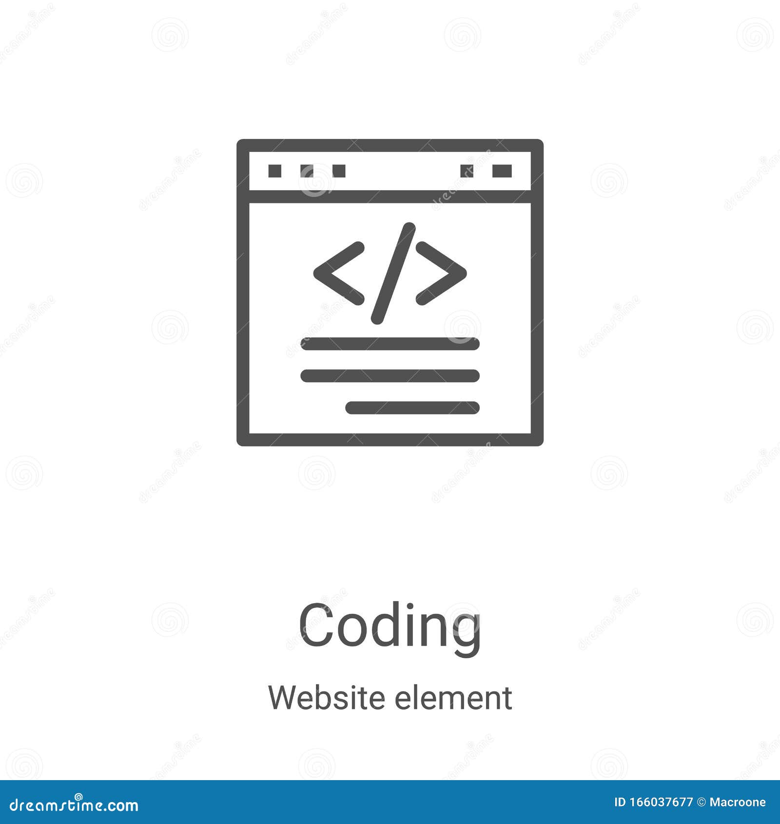 Coding Icon Vector From Website Element Collection Thin Line Coding Outline Icon Vector