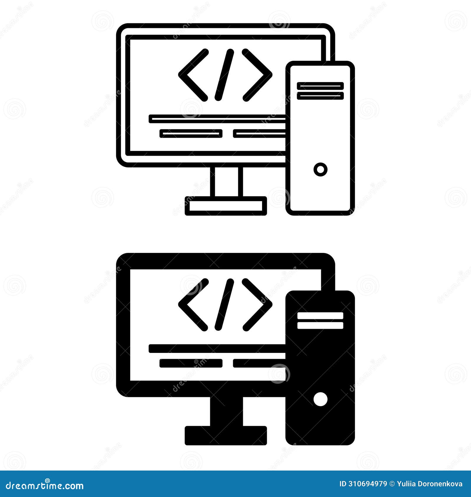 Coding Icons. stock illustration. Illustration of computer - 310694979