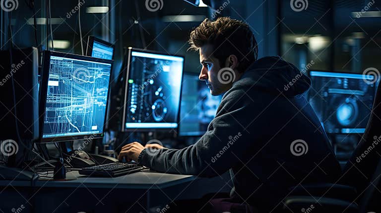 Coding Information Technology Employees Stock Illustration ...