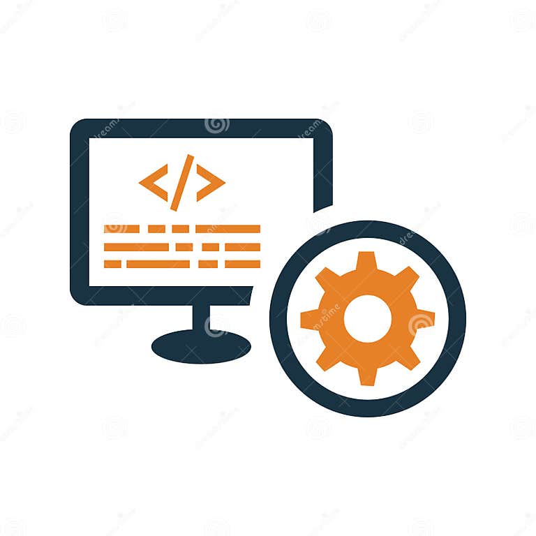 Coding Input, Programming Icon. Glyph Style Vector EPS Stock Illustration - Illustration of ...
