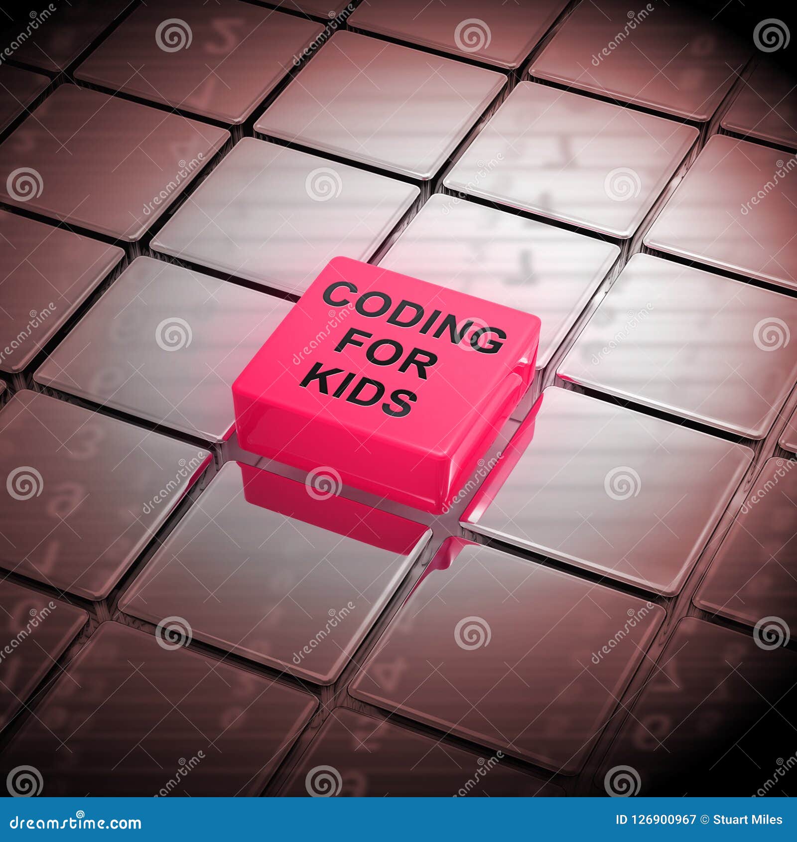 Coding for Kids Children Programming 3d Rendering Stock Illustration ...