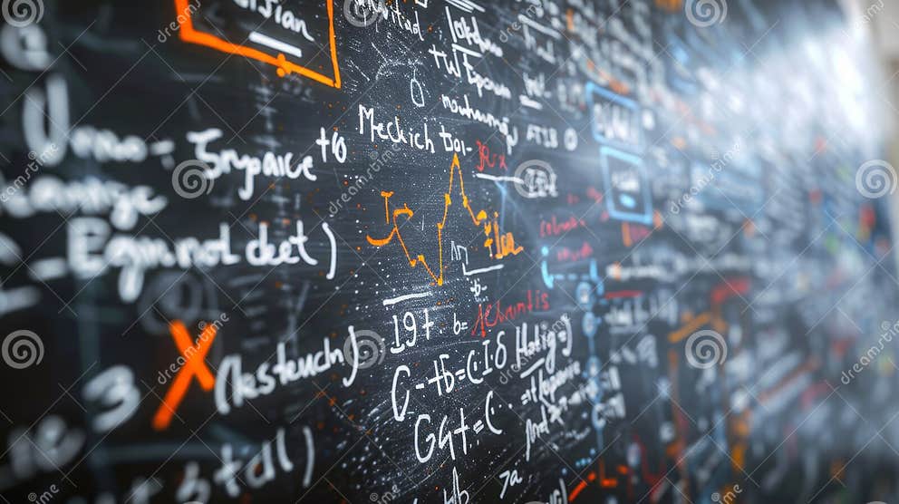 Coding Language and Data Science Concepts Visualized on a Chalkboard Stock Illustration ...
