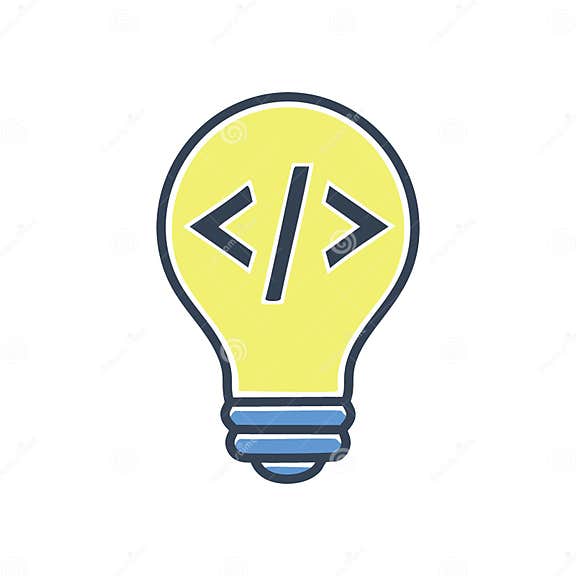 Coding Lightbulb. Lightbulb with Code Inside, Symbolizing Innovative Ideas and Solutions in ...