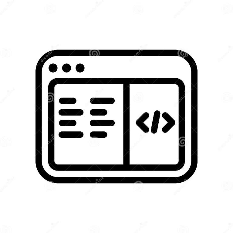 Coding Line Icon Illustration Vector Graphic Stock Illustration ...