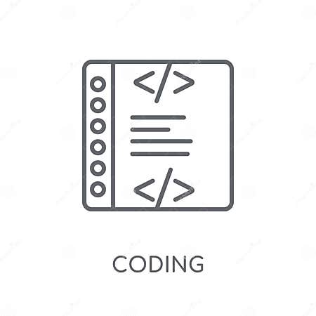 Coding Linear Icon. Modern Outline Coding Logo Concept on White Stock ...