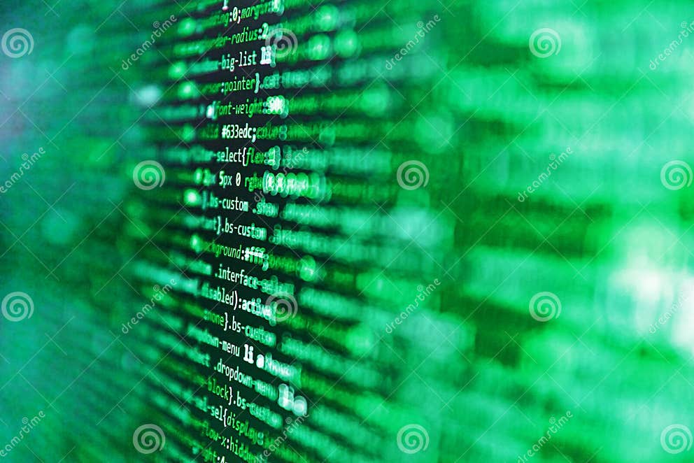 It Coding on Monitor Screen. Developing Programming Binary Code. Binary ...