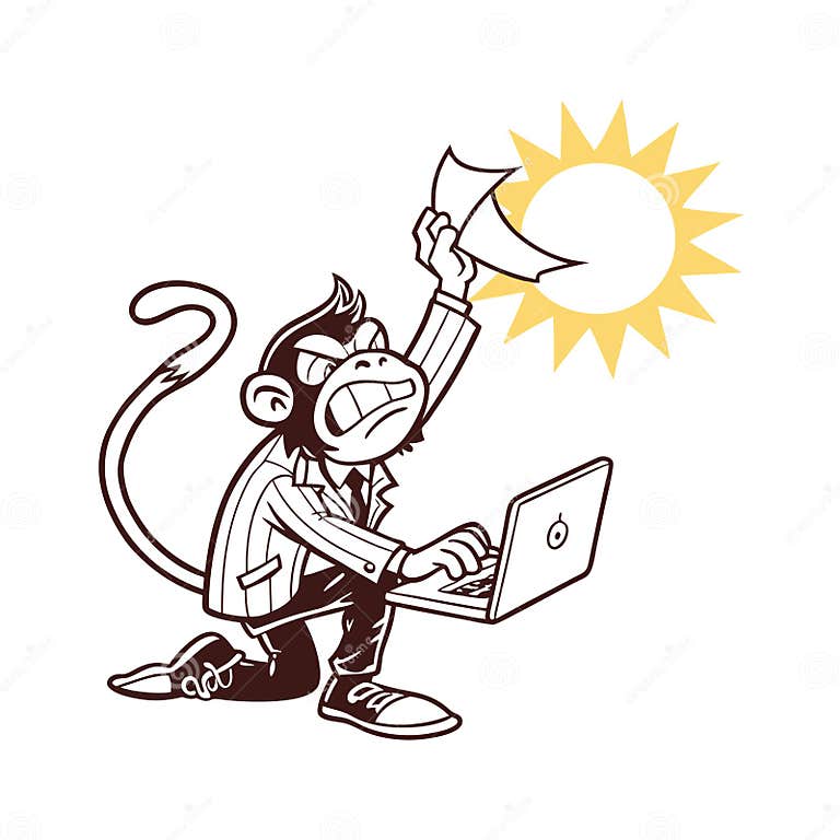 Coding Monkey in Distress Illustration Stock Illustration ...