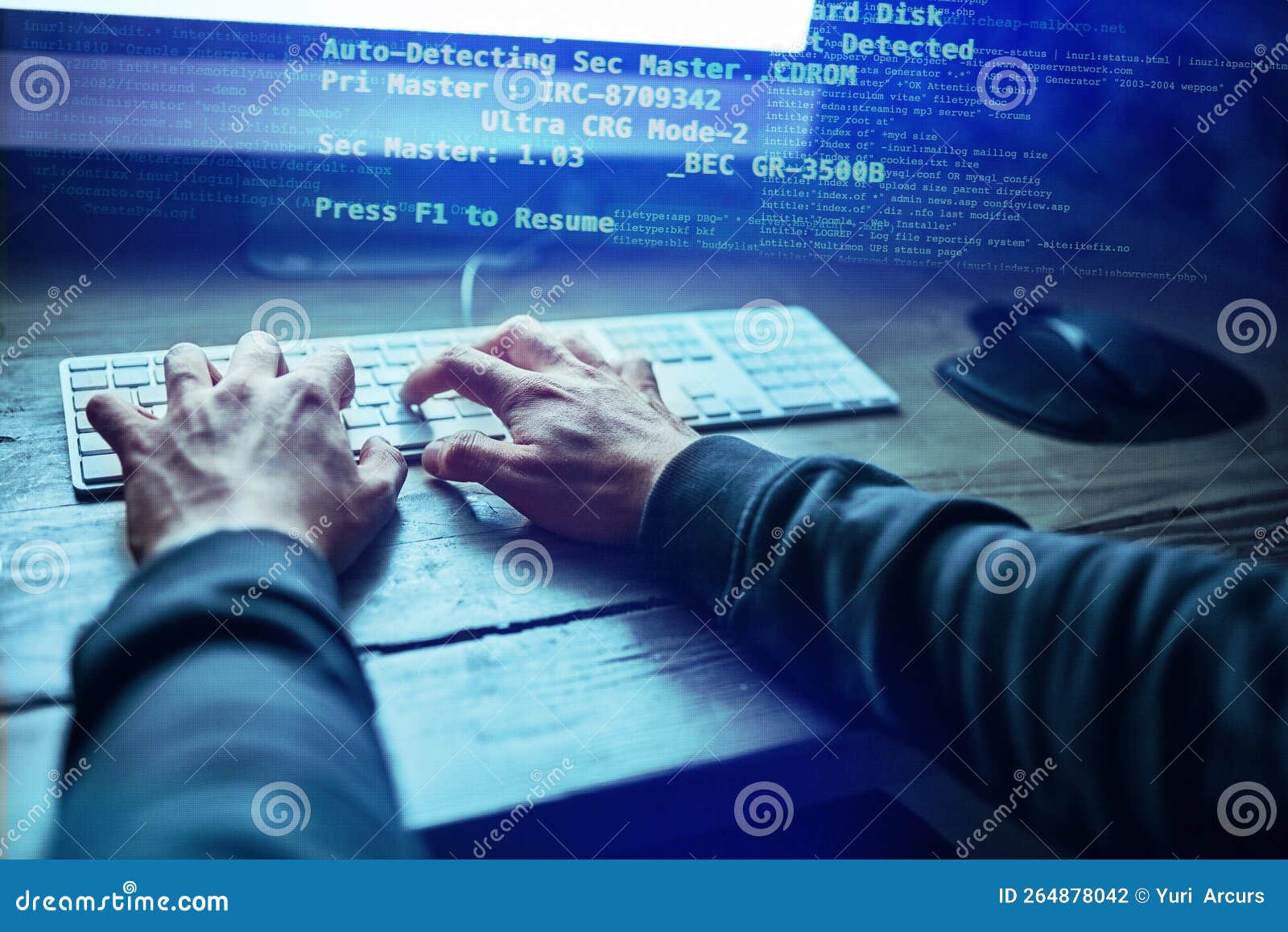 Coding through the Night. an Unidentifiable Hacker Using a Computer Late at Night. Stock Photo ...