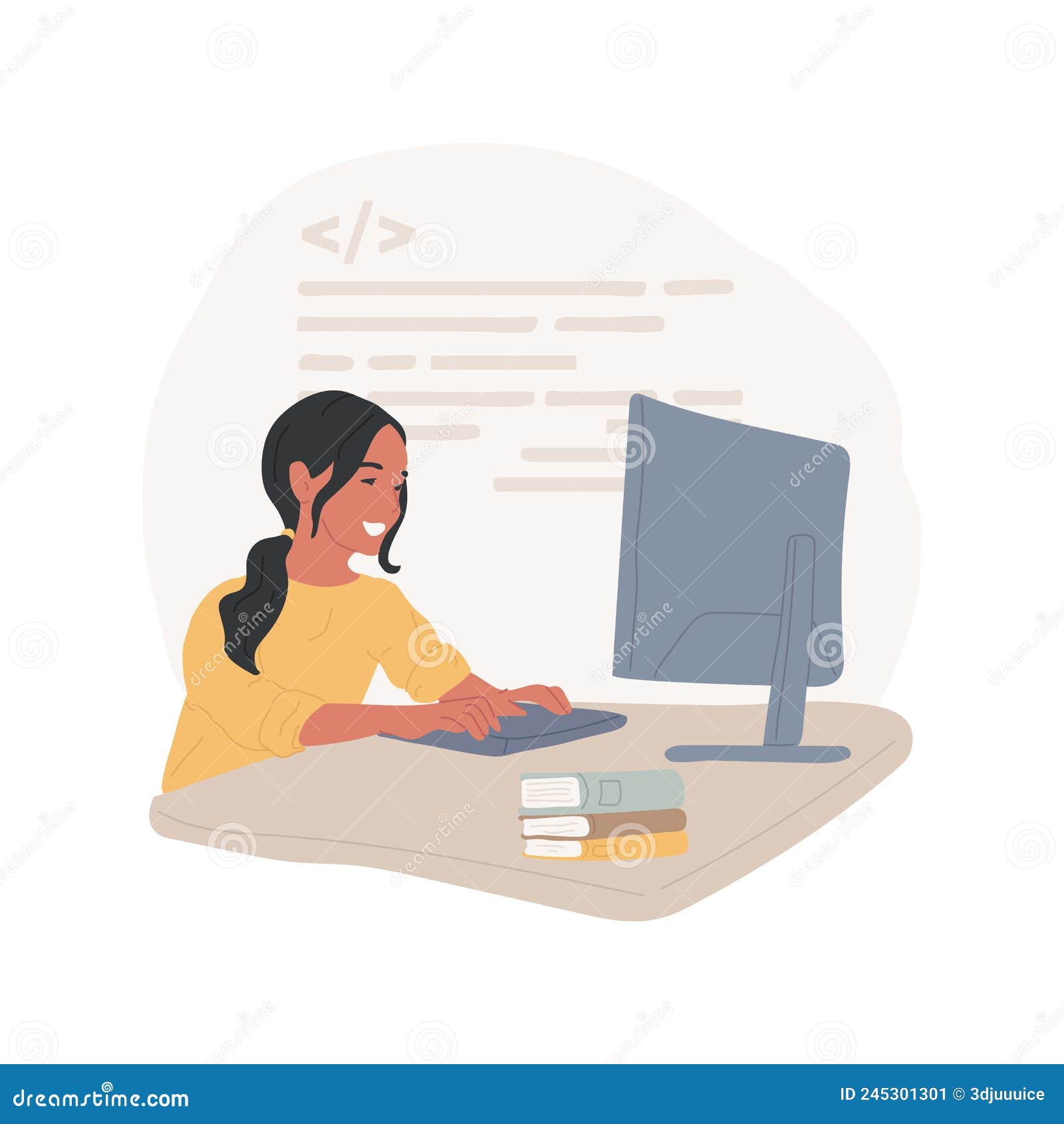 Coding Online Class Isolated Cartoon Vector Illustration ...