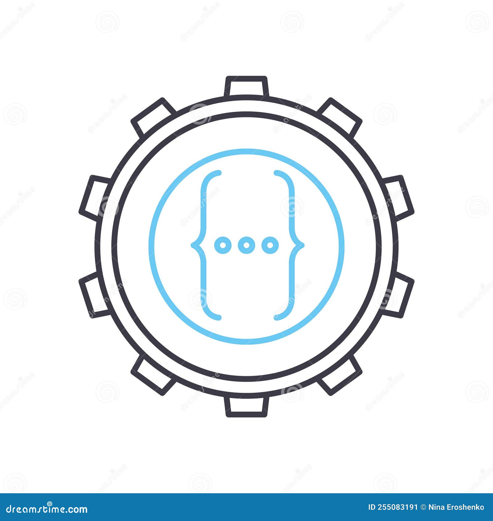 Coding Process Line Icon, Outline Symbol, Vector Illustration, Concept ...