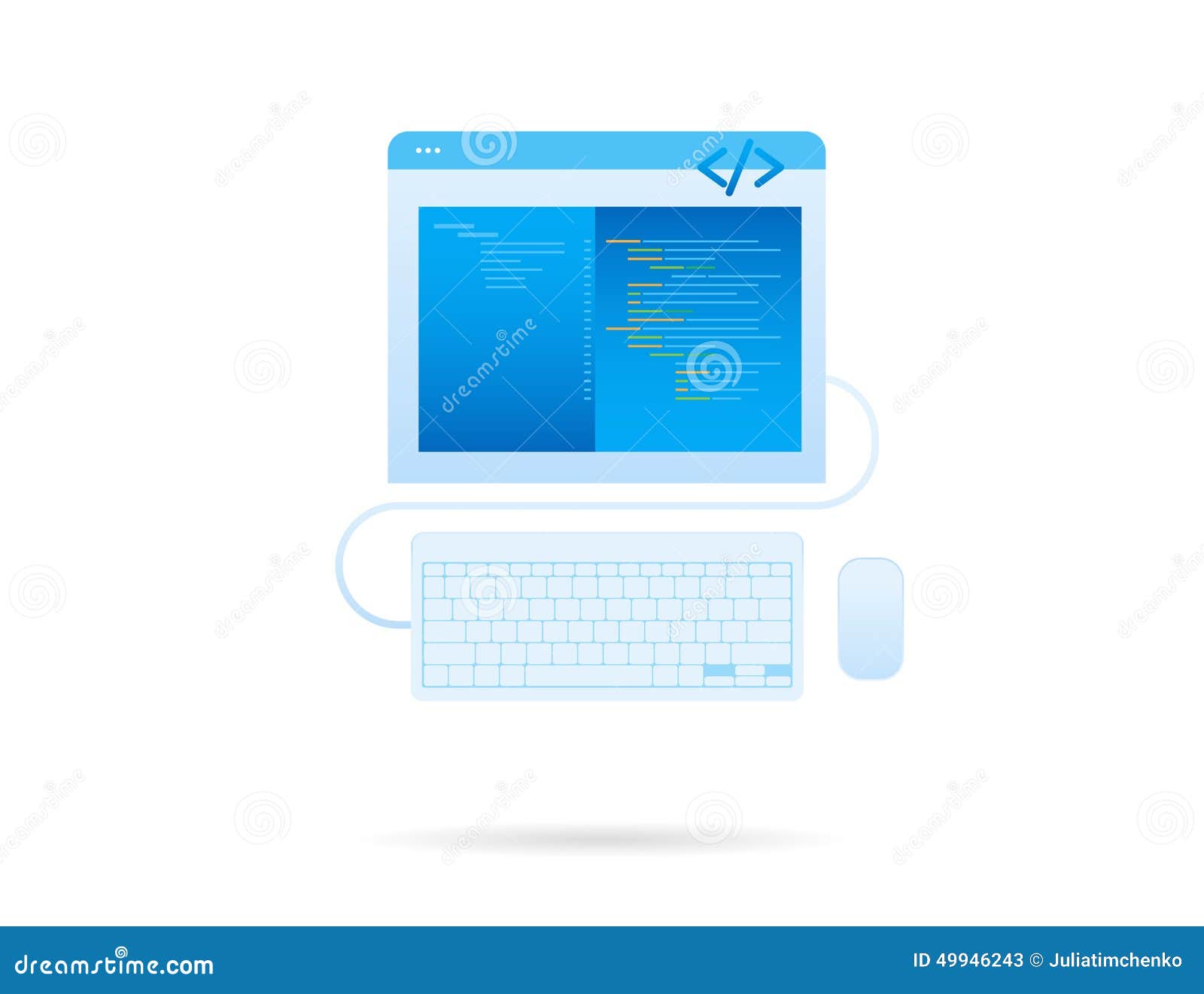 Coding process stock vector. Illustration of java, flat - 49946243