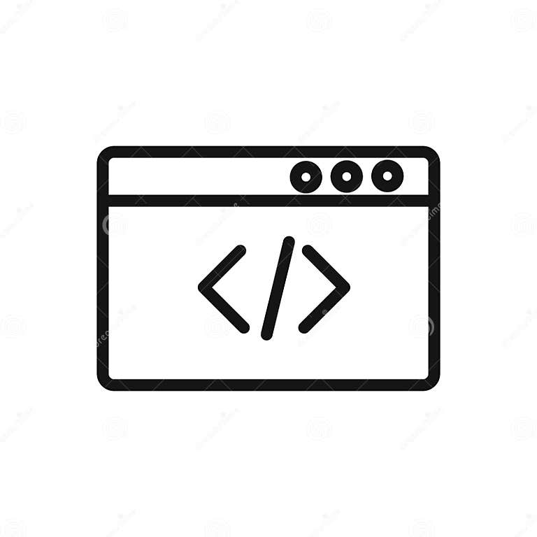 Coding Program Icon Black and White Vector Sign Stock Illustration ...