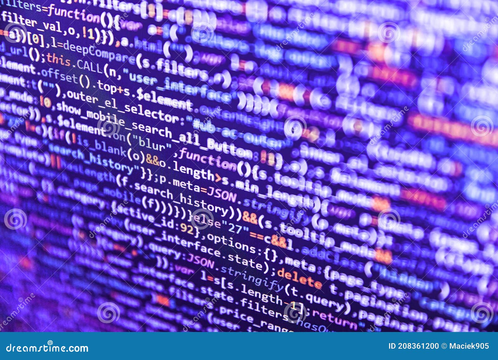 Coding Programmer Abstract Background Displaying Program Code On Computer Programmer