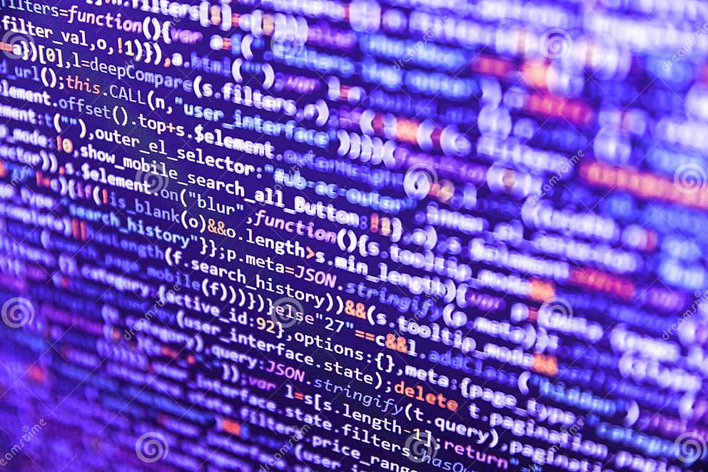 Coding Programmer Abstract Background Displaying Program Code On 
