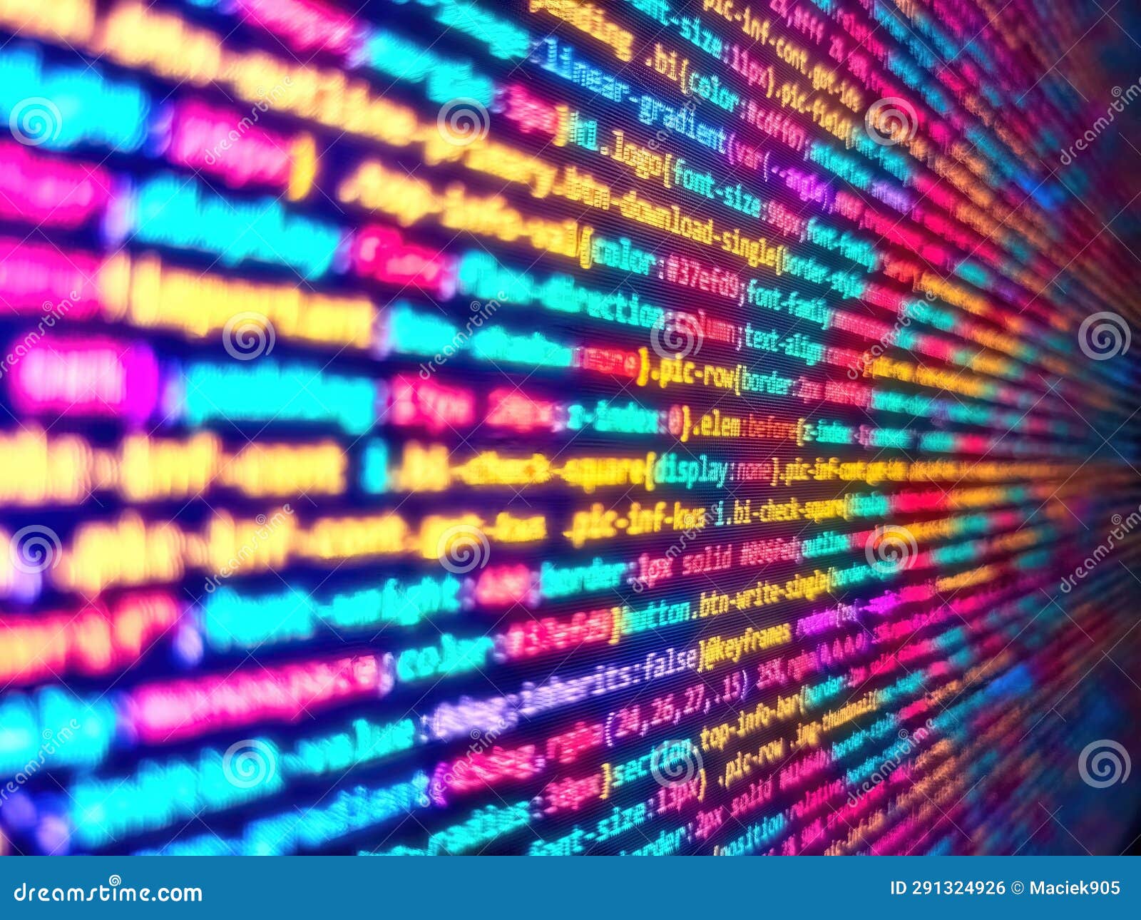 Digital Abstract Bits Data Stream, Cyber Pattern Digital Background. Letters, Chars, and Digits ...