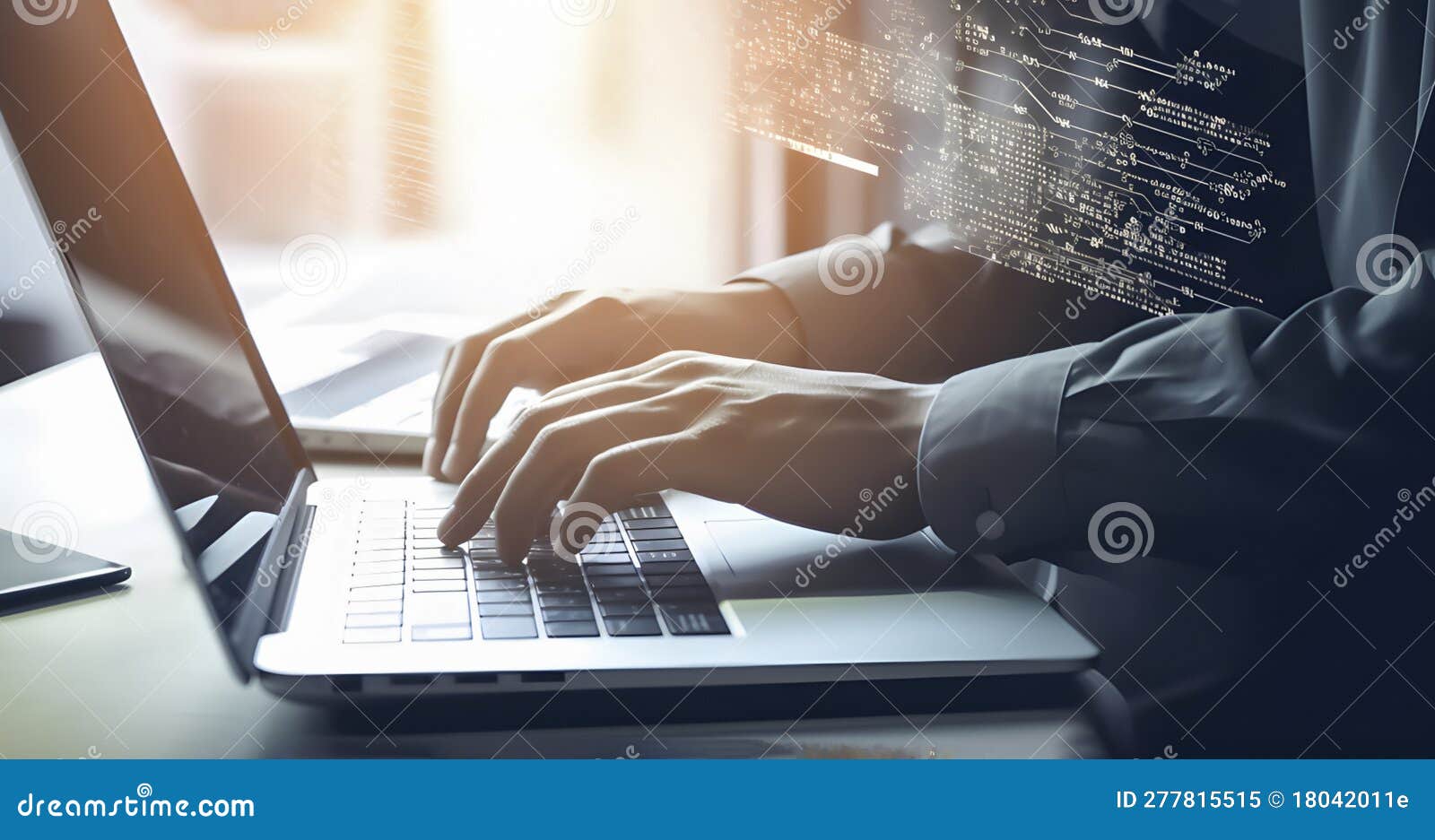 Coding Programmer, Software Engineer Working on Laptop, Digital ...