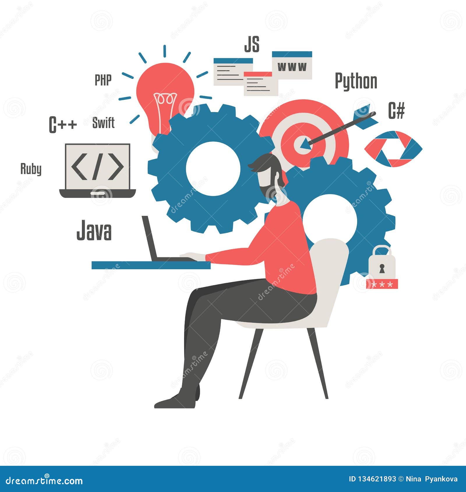 Coding and Programming Concept Stock Vector - Illustration of ...